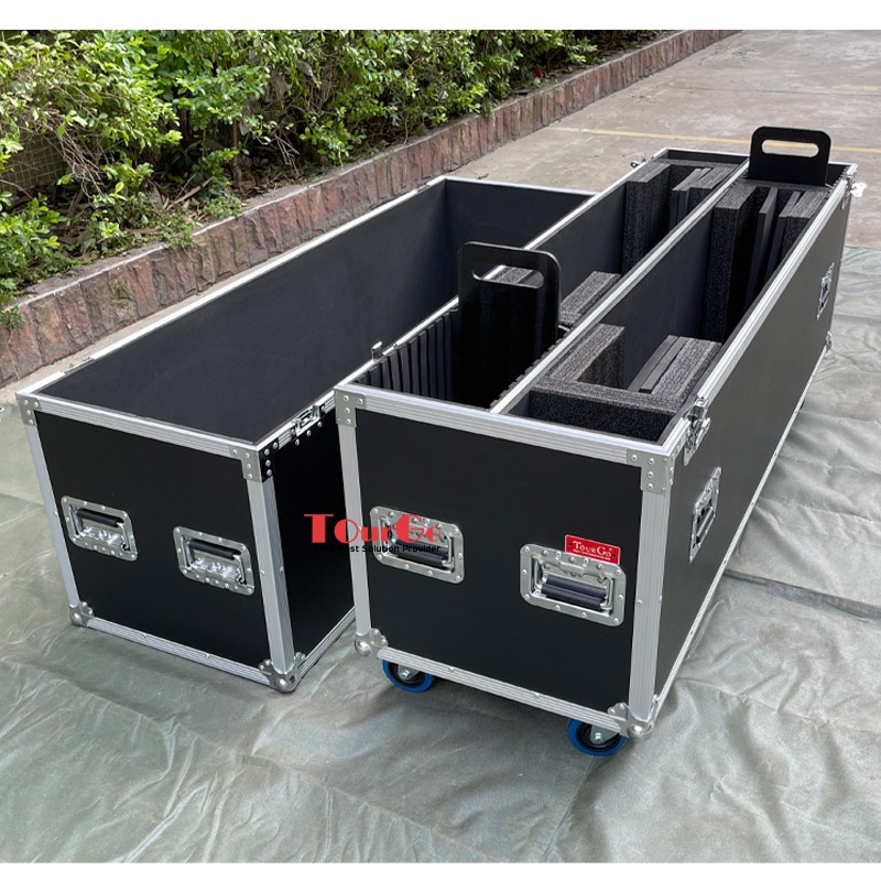 DUAL 55"-65" Universal Adjustable LCD/ LED/Plasma TV Flight Case With 4 ...